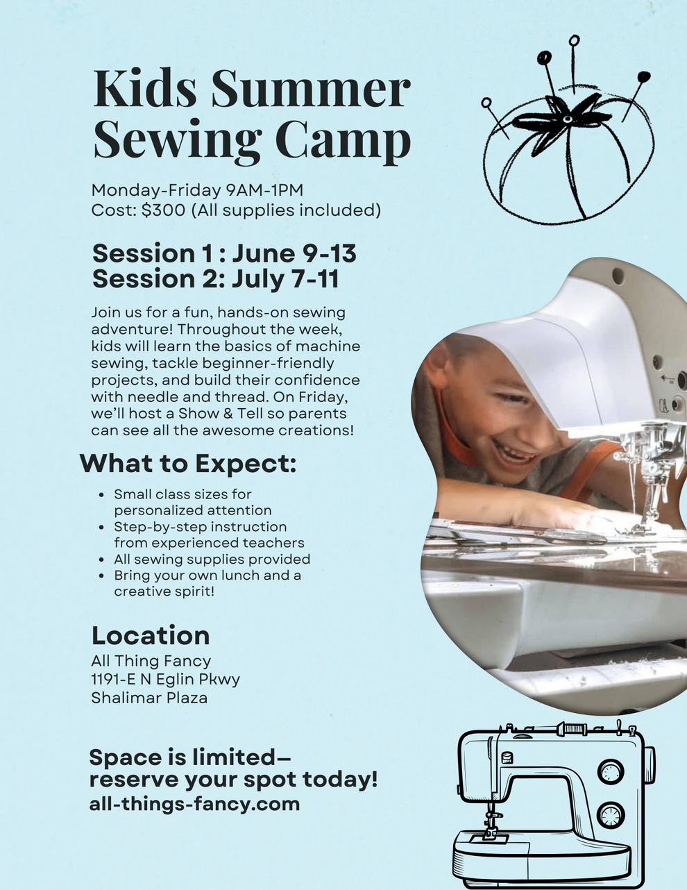 Kids’ Summer Sewing Camp – All Things Fancy